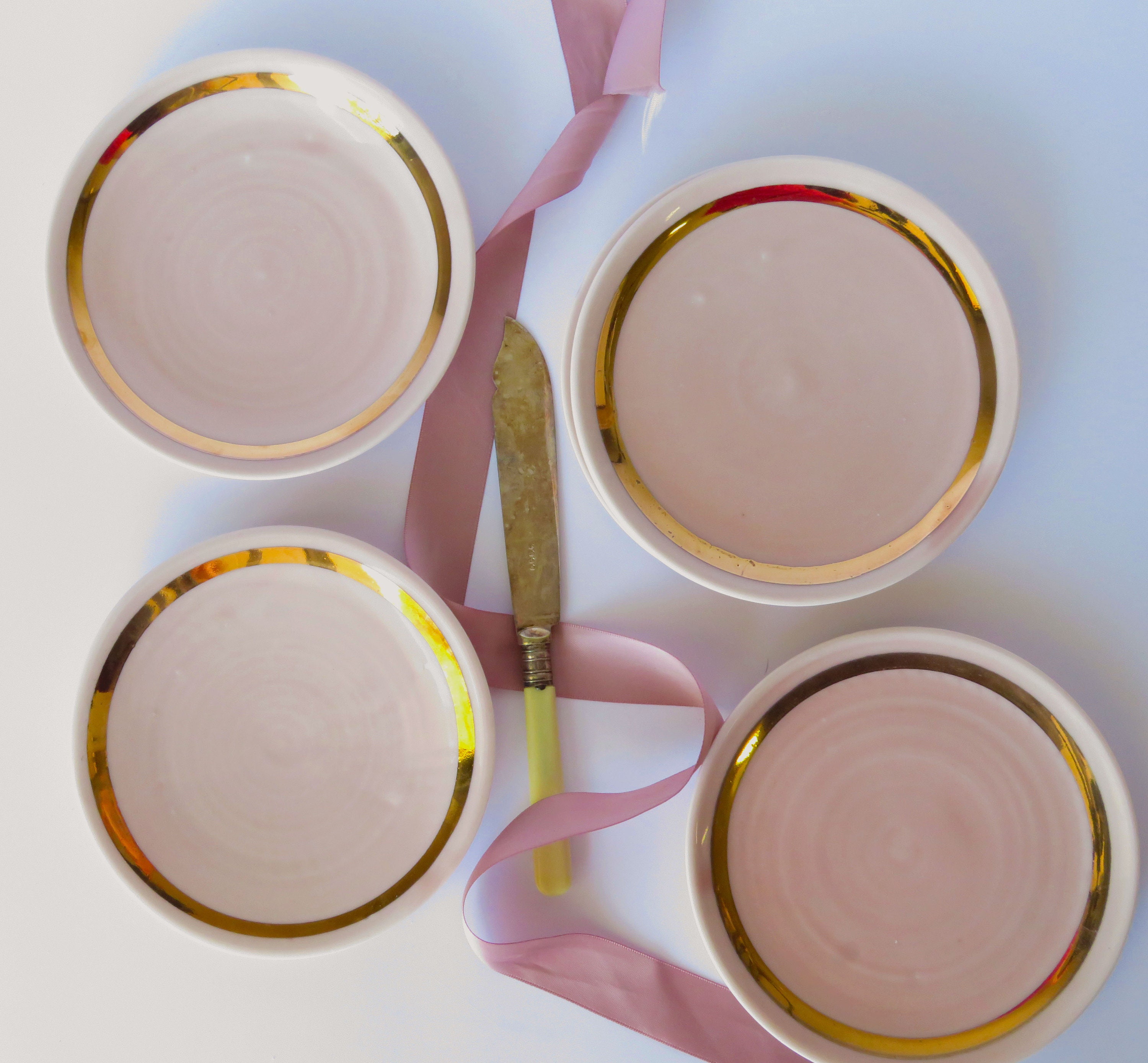 Cake Plate in Blush Pink. Porcelain Dessert Plate. Small Dessert Plate ...
