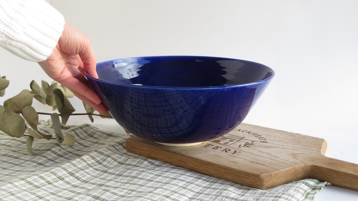 Large Serving Bowl | Large Salad Bowl |handmade Porcelain Serving Bowl ...