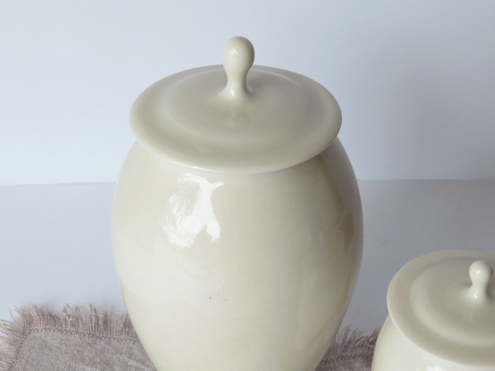 Large Lidded Jar | Tall Porcelain Jar With Lid | Pasta Canister ...