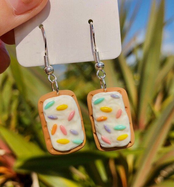 Rainbow Pop Tart Earrings Cake Earrings Food Jewellery - Etsy