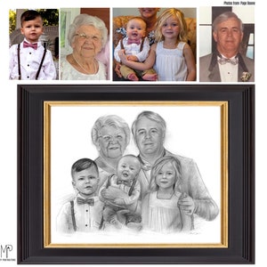 Add Deceased Family, Hand Drawn Charcoal Portrait, for Loved Ones ...