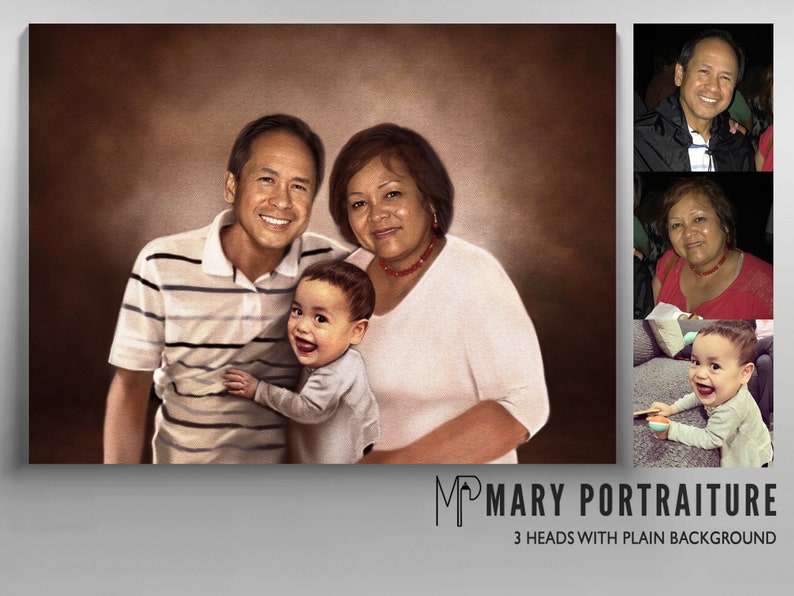 Custom Colored Portrait combining Different Pictures - Etsy