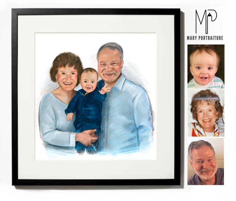 Custom Colored Portrait combining Different Pictures - Etsy