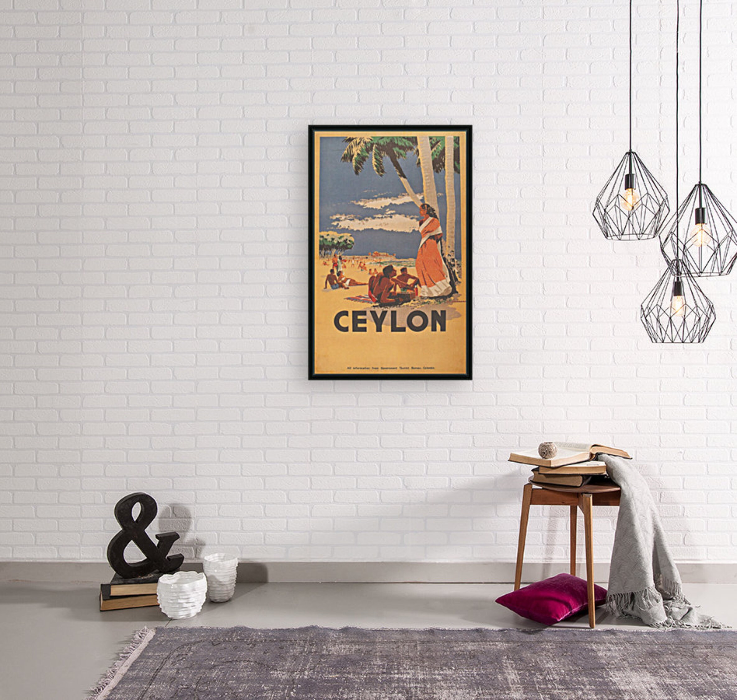 Ceylon Vintage Travel Wall Art Printable Wall Art Graphic | Etsy