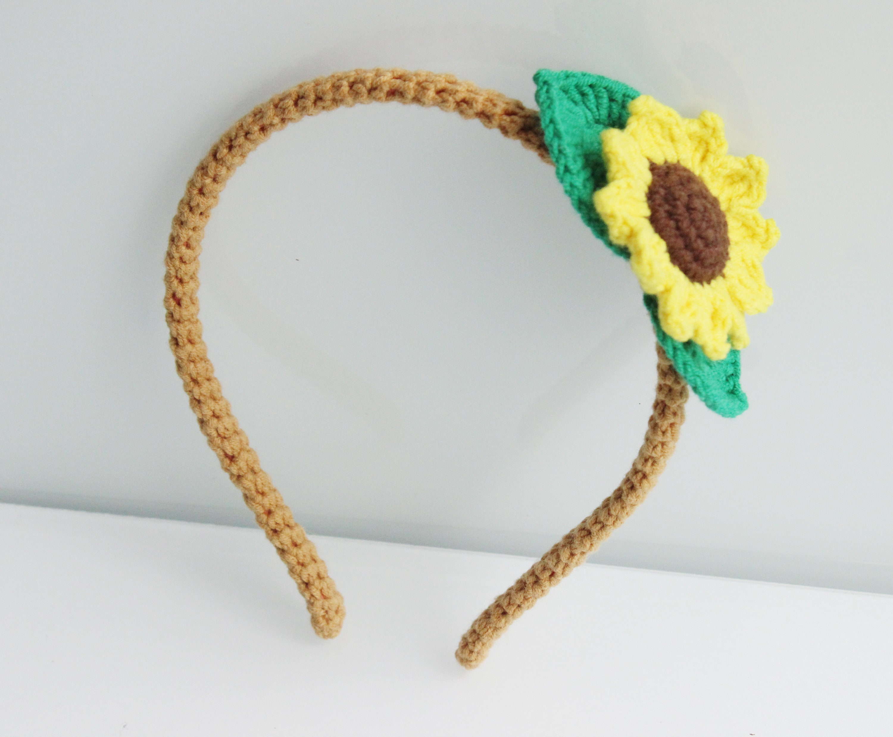 Handmade Knit Sunflower Headband Crochet Cute Hair Band - Etsy
