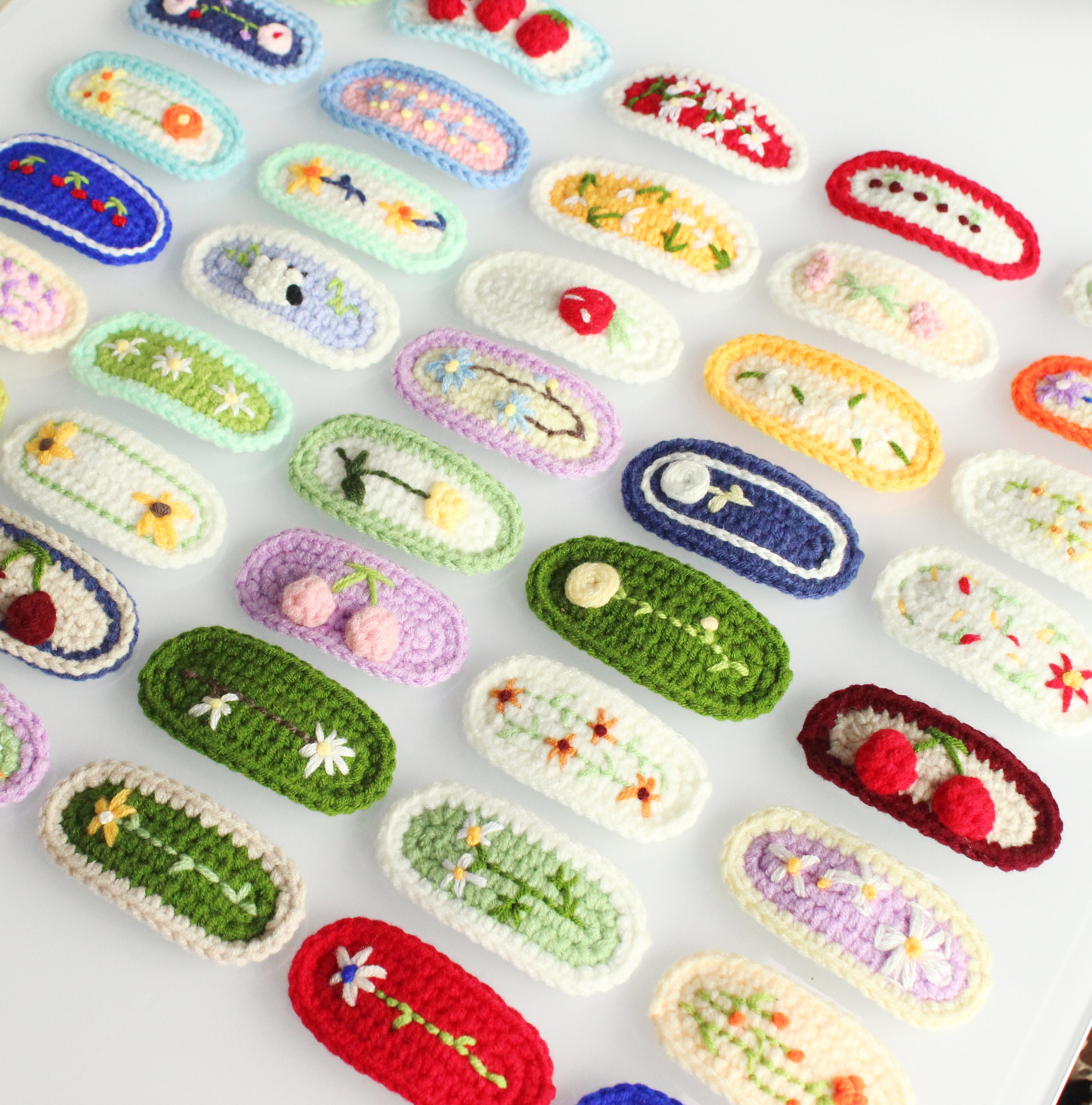 Handmade Small Floral Knit Clip Girl's Hair Lovely - Etsy Australia