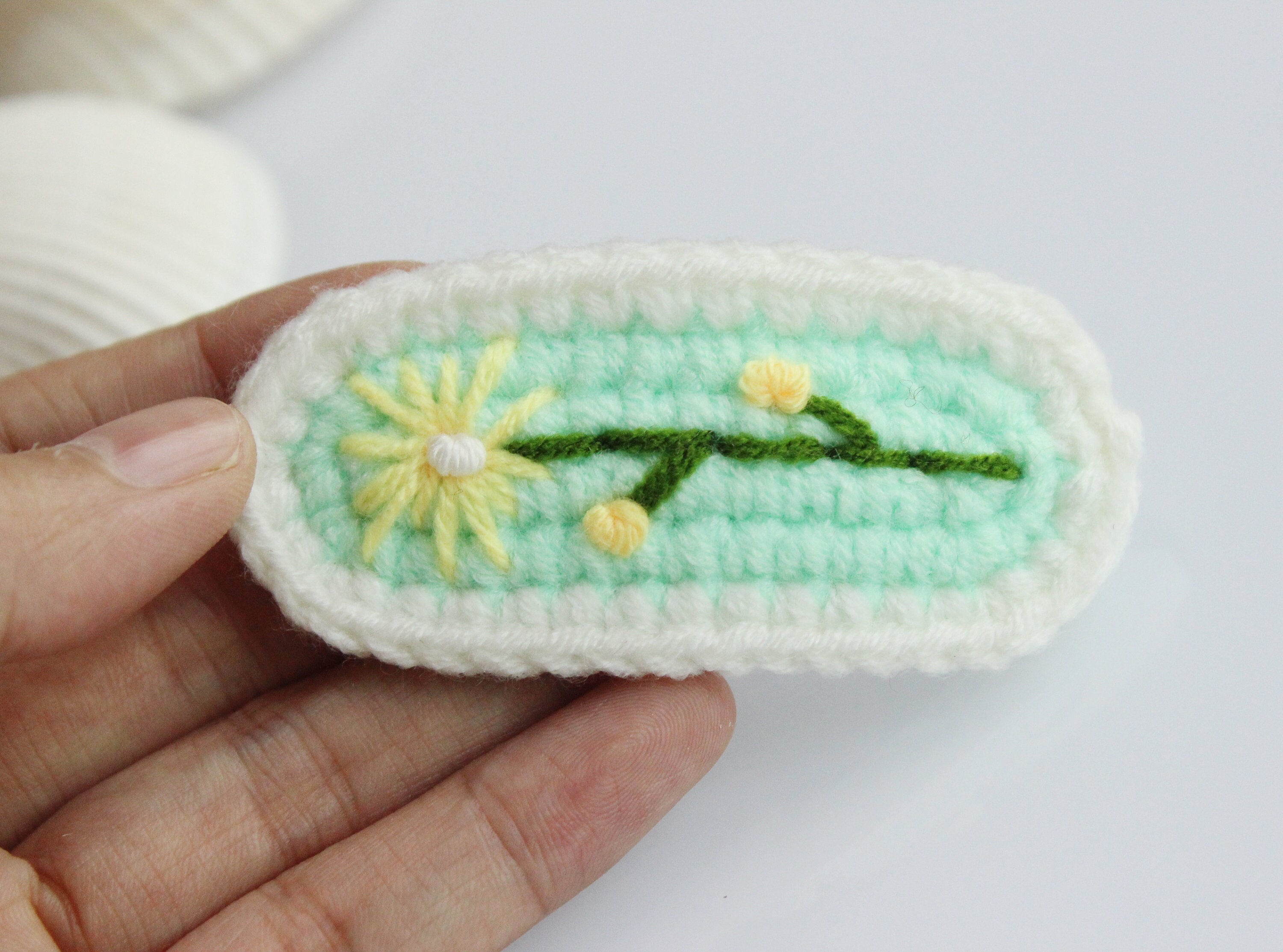 Handmade Small Floral Knit Clip Girl's Hair Lovely - Etsy Australia