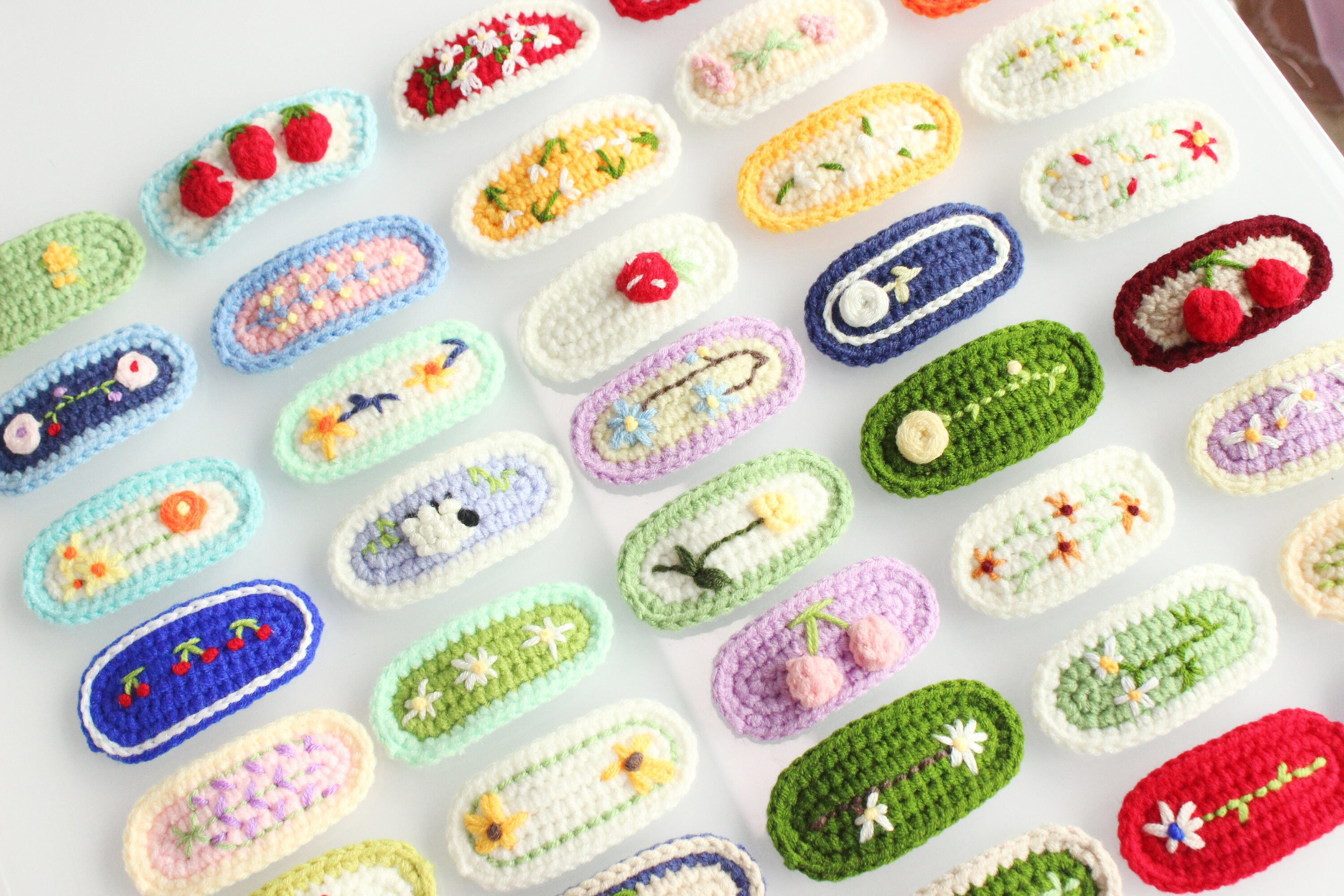 Handmade Small Floral Knit Clip Girl's Hair Lovely - Etsy Australia