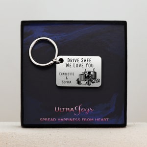 Drive Safe Keychain, Truck Driver Keychain, Custom Trucker Keychain ...