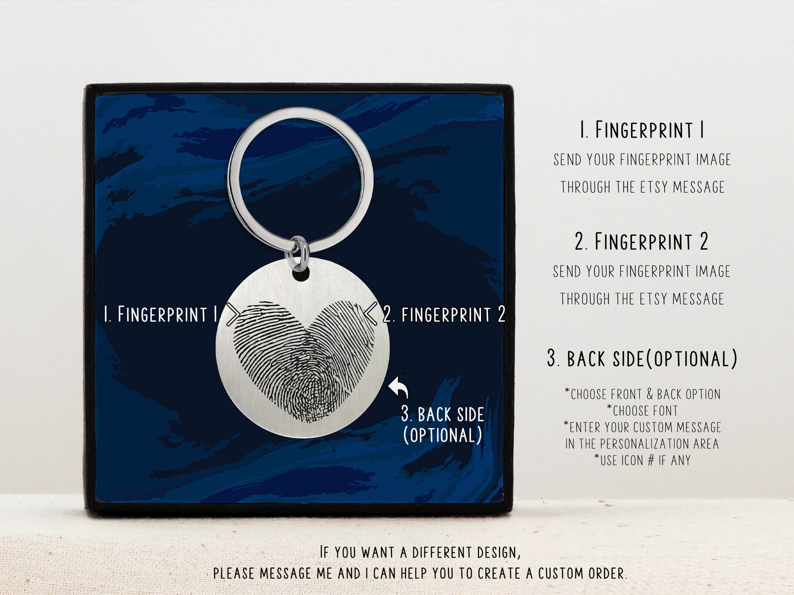 Actual Fingerprint Keychain, Custom Fingerprint Keychain, Personalized ...