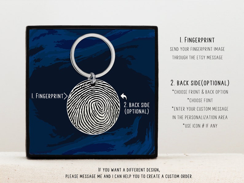 Actual Fingerprint Key Chain Actual Handwriting Key Chain - Etsy