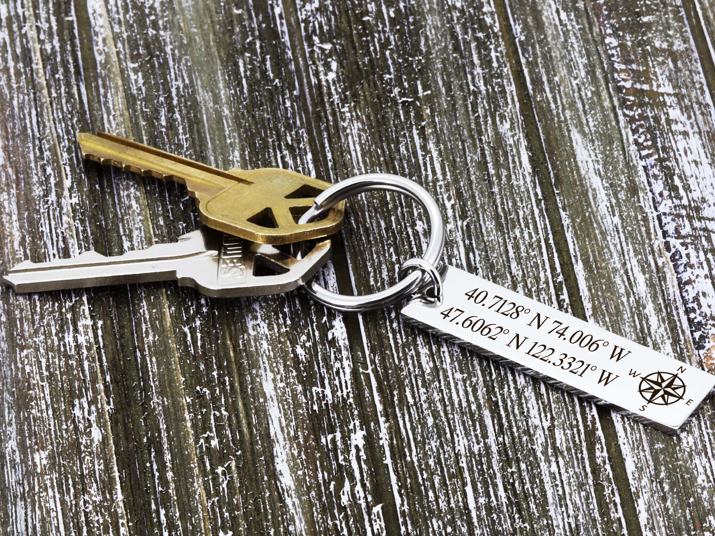 Coordinates keychain Where it all began special location | Etsy