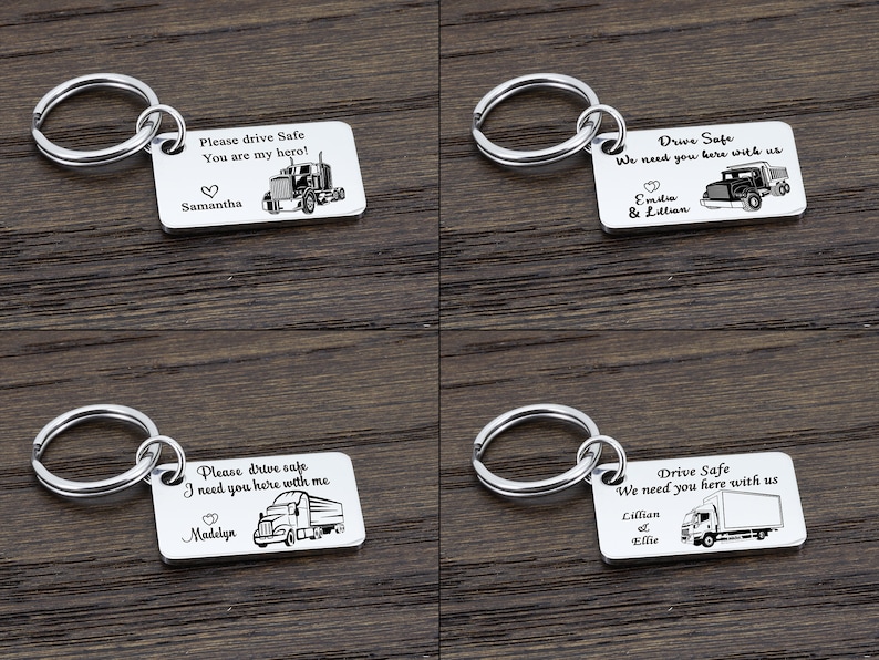 Drive Safe Keychain Truck Driver Keychain Custom Trucker - Etsy