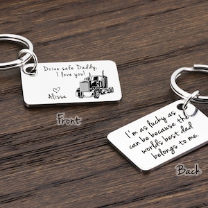 Drive Safe Keychain, Truck Driver Keychain, Custom Trucker Keychain ...
