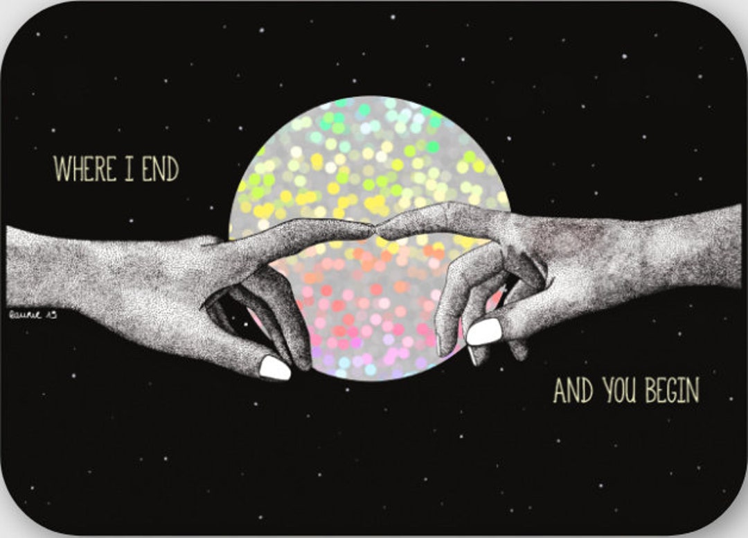 Glittery Sticker where I End and You Begin - Etsy
