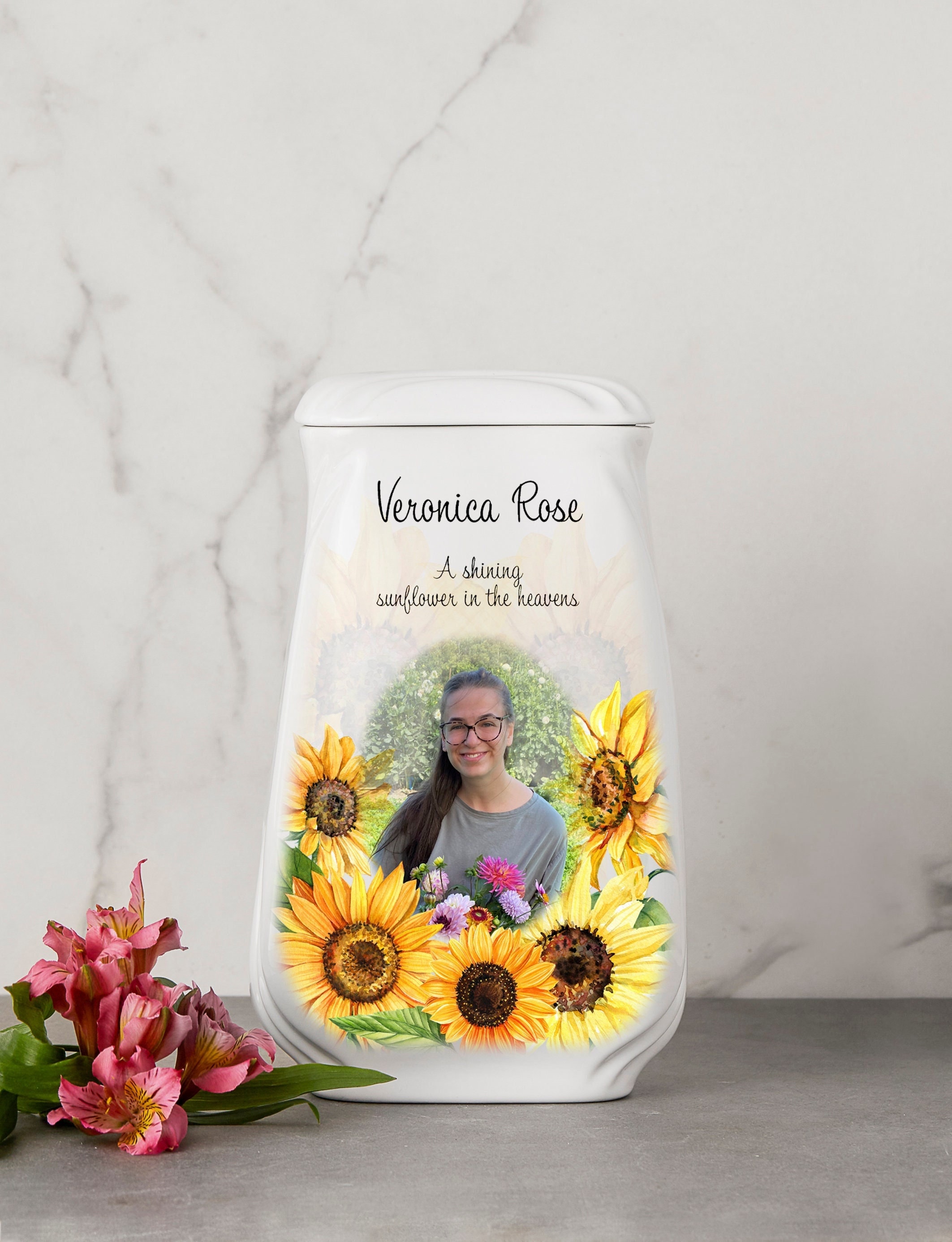 Personalized Sunflower Urn - Personalized Human Urn - Etsy