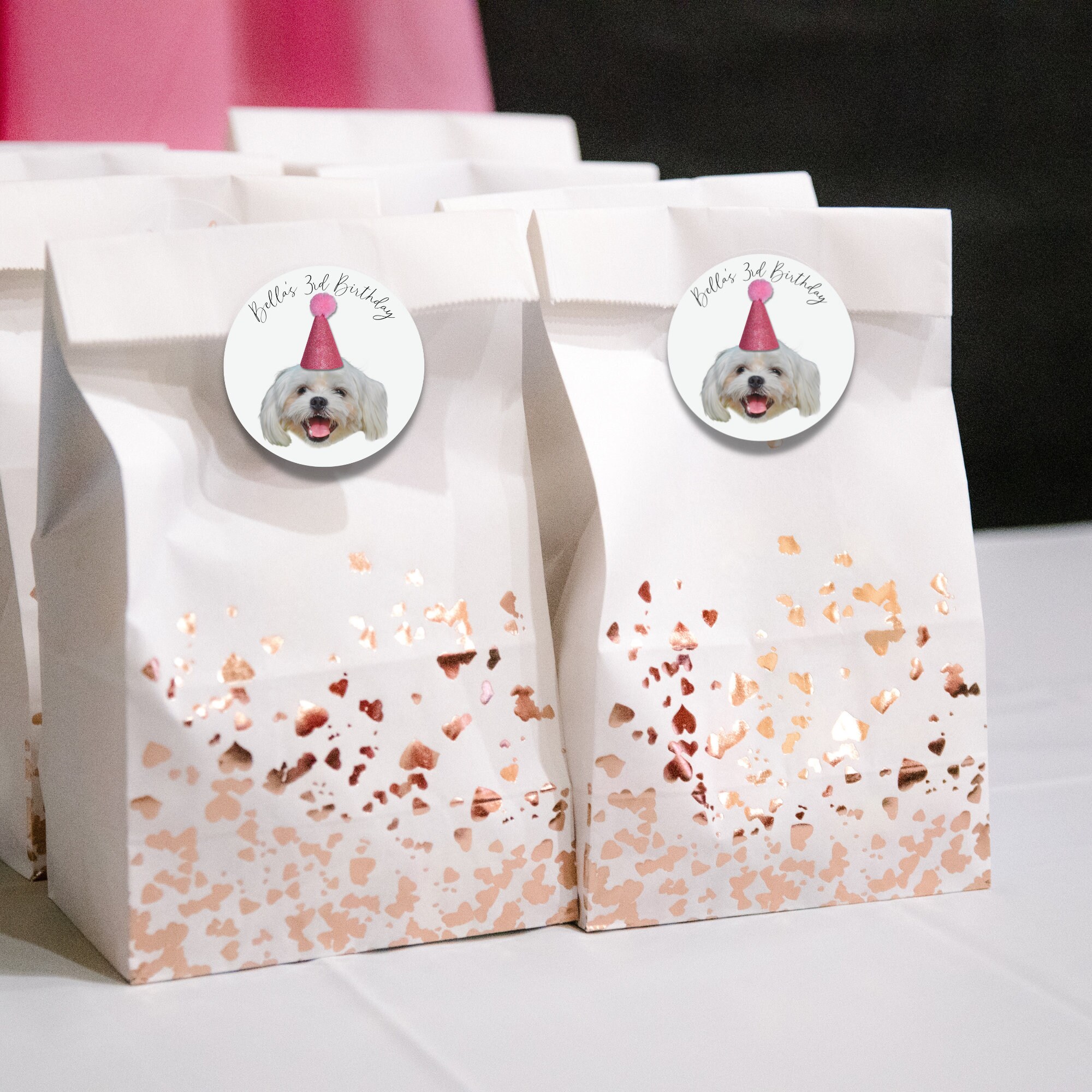 Dog Birthday Stickers Dog Party Favor Customized Dog Sticker - Etsy