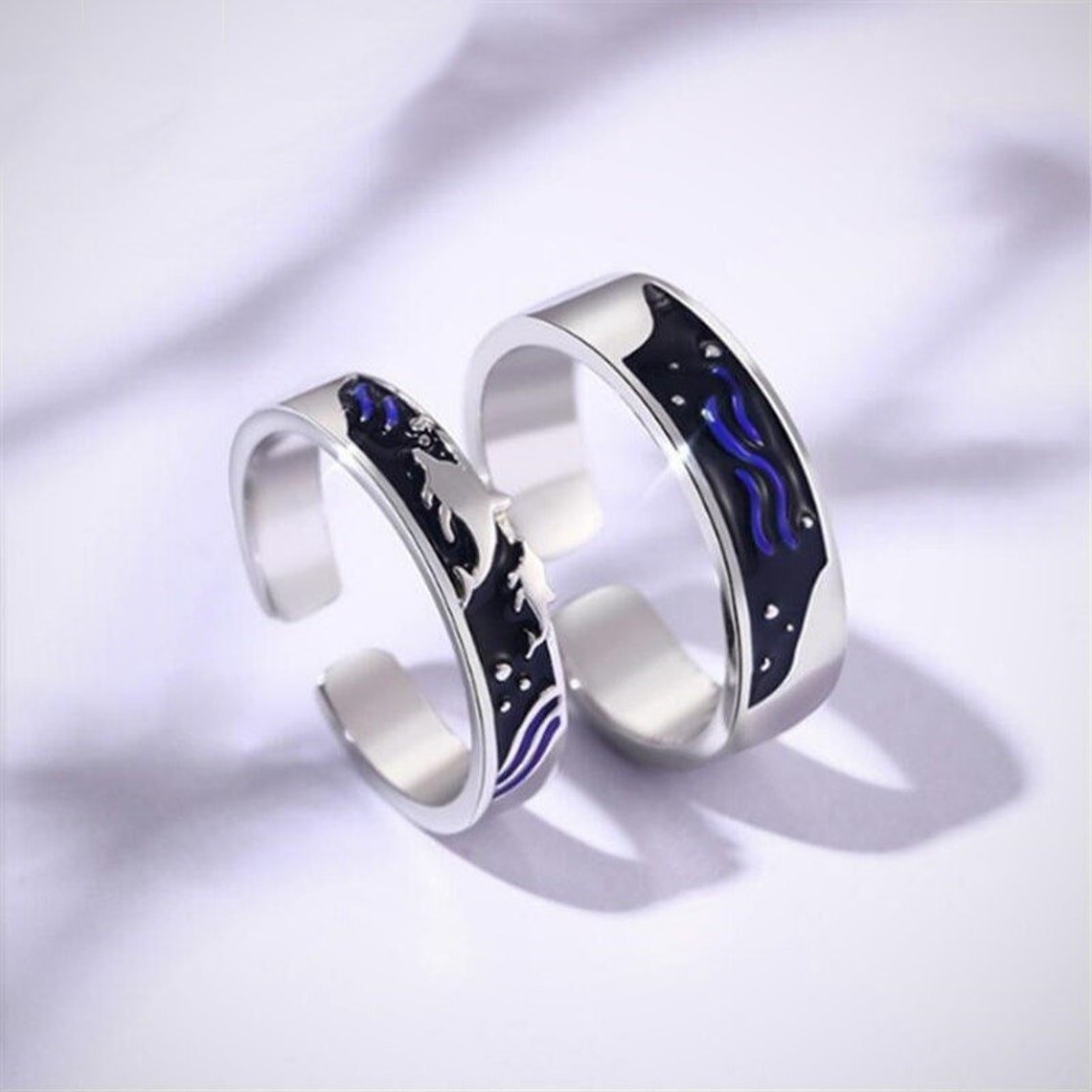 Starrysky Cute Couple Rings Couple Promise Ring Set Couple | Etsy