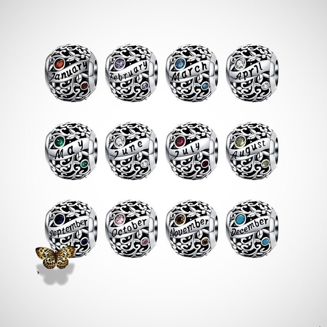 Months Charm, Cute Birthstone Pandora Charm Fit, Birth Month Charm ...