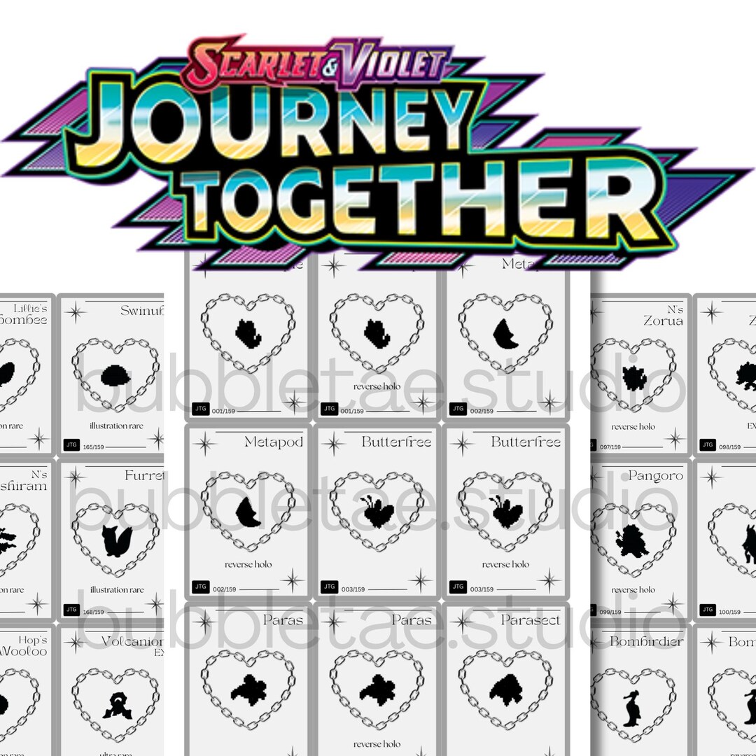 Pokemon Journey Together Main Set & Master Set List Binder Placeholder ...