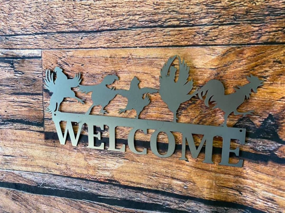 Chicken Welcome Sign, Metal Welcome, Dancing Chickens, Chickens ...