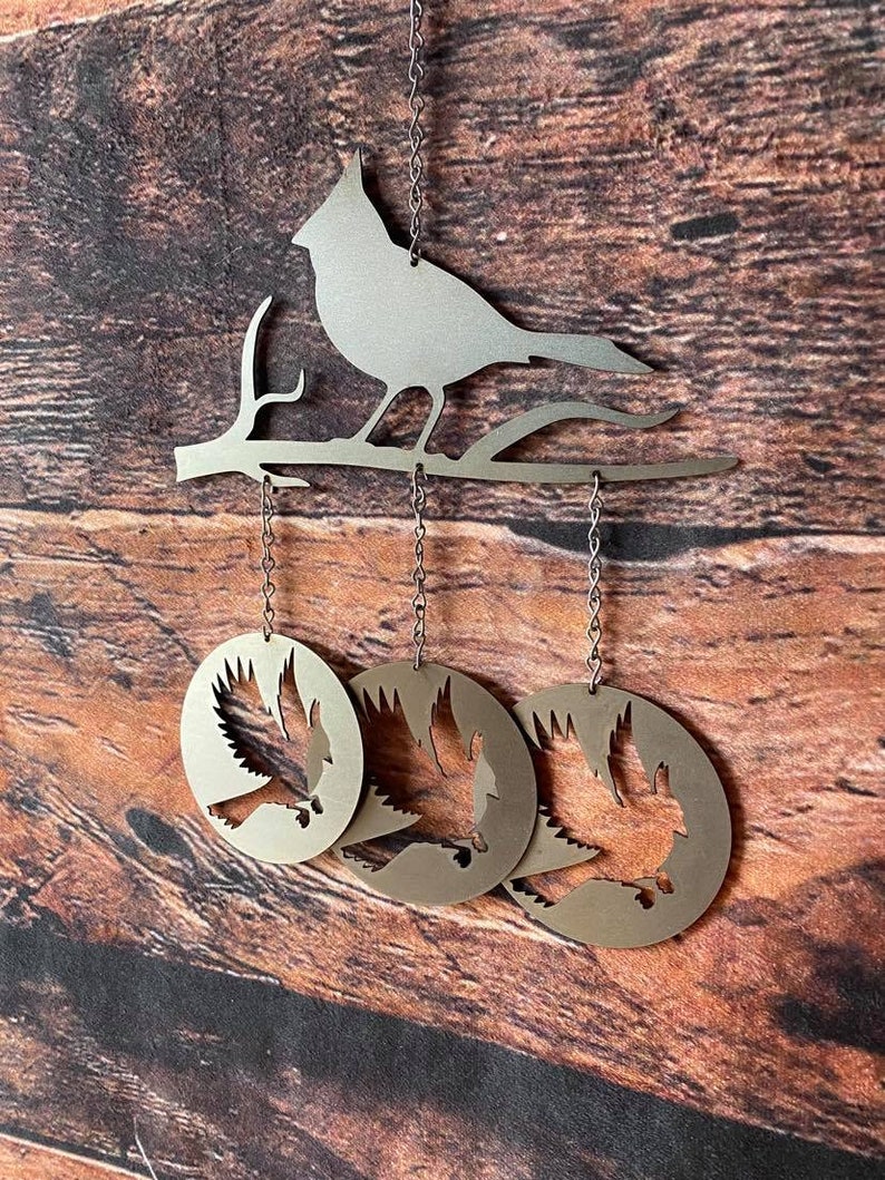 Cardinal Wind Chime Cardinal Red Bird Wind Chime Bird Wind - Etsy