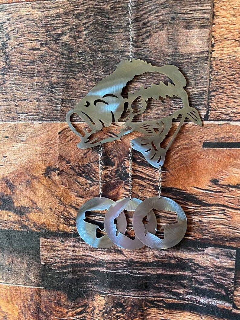 Bass Chime Bass Fish Wind Chime Large Mouth Bass Yard Art - Etsy