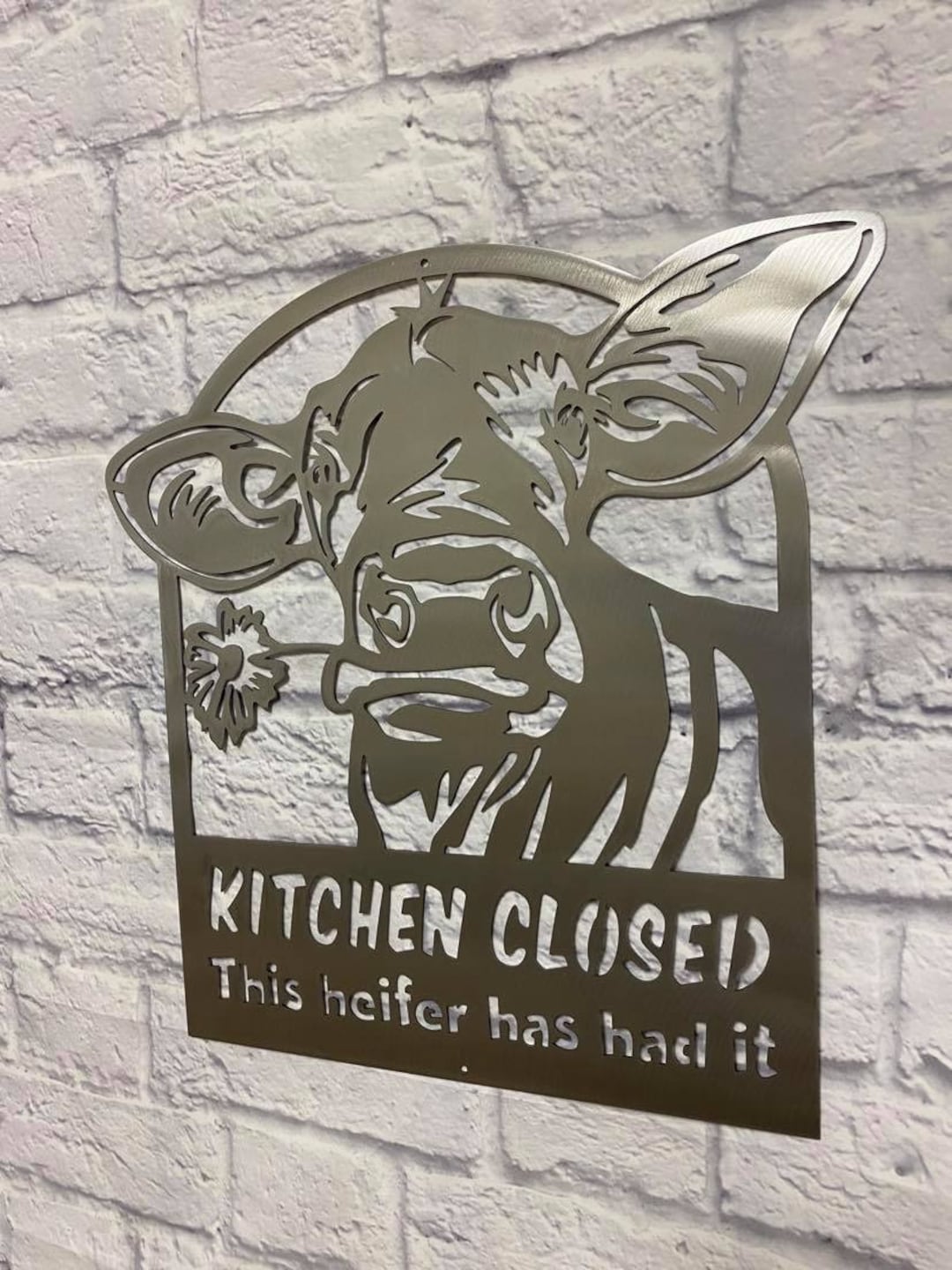 Cow Kitchen Sign, Cow Sign, Kitchen Closed Sign, Metal Cow Sign ...