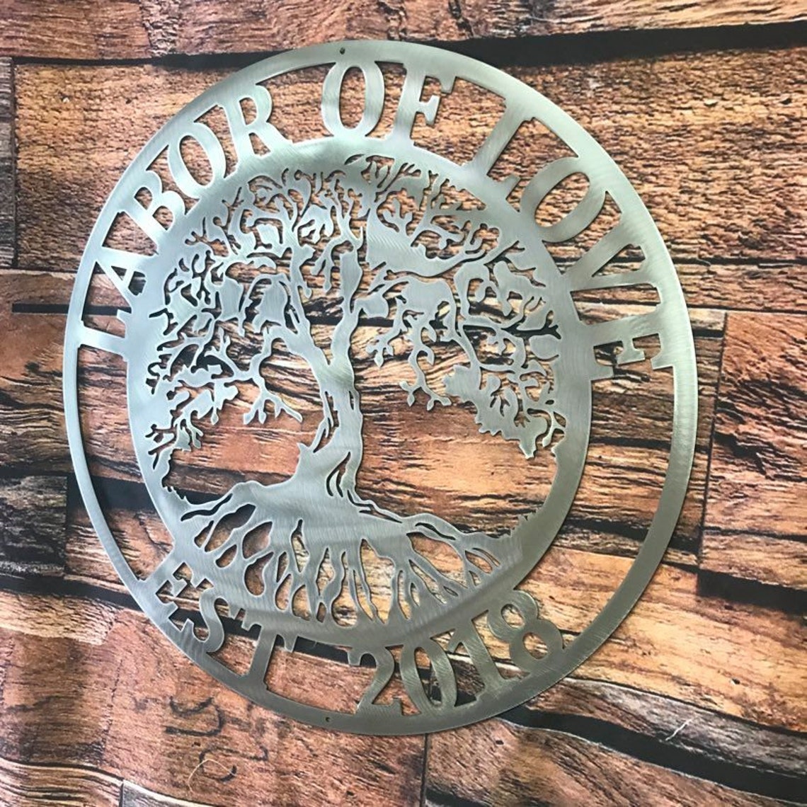 Tree of Life With Name and Date, Metal Monogram, Monogram, Tree of Life ...