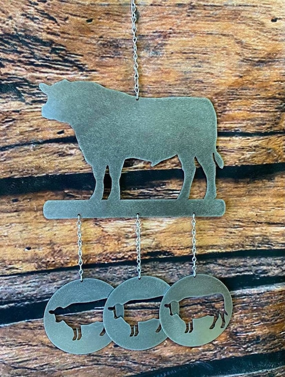 Cow Wind Chime Bull Wind Chime Farmhouse Decor Goat Chime | Etsy