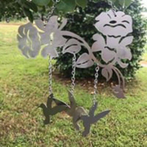 Flower Wind Chime Hummingbird Wind Chime Flower/hummingbird - Etsy
