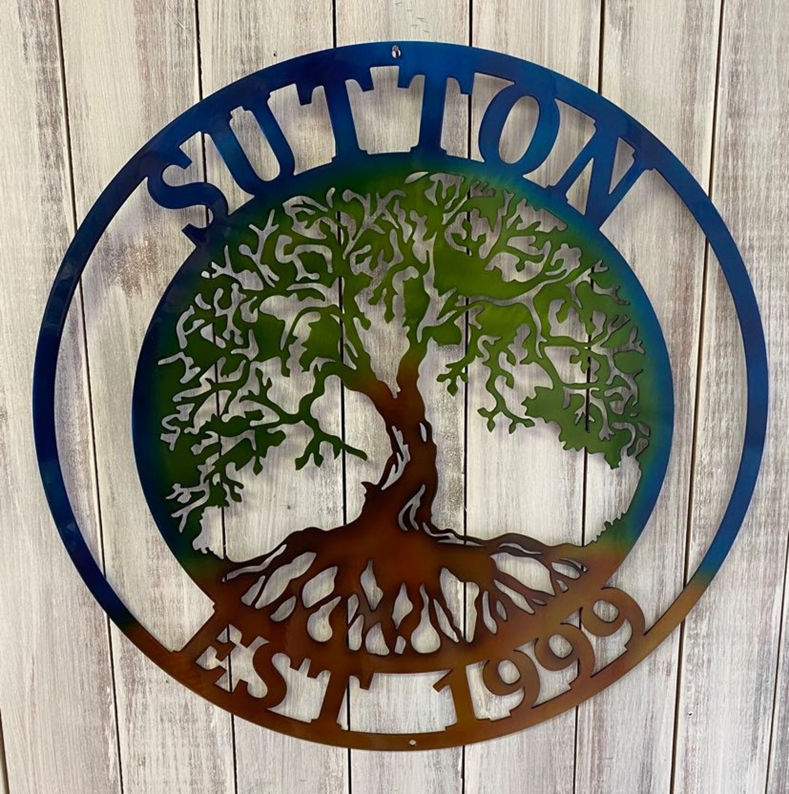 Tree of Life With Name and Date, Metal Monogram, Monogram, Tree of Life ...