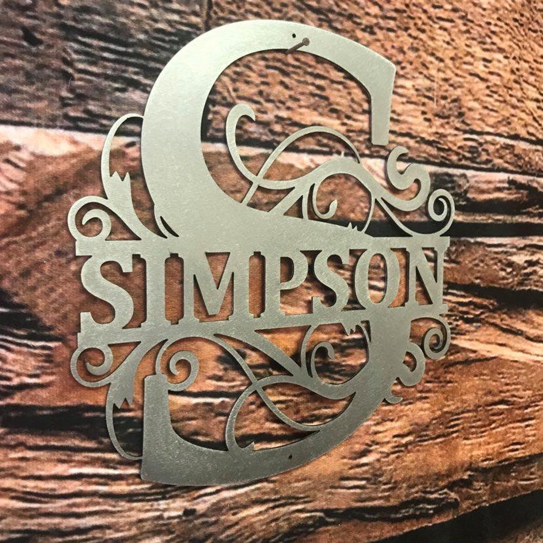 Personalized Family Name Metal Sign, Housewarming Gift, Metal Monogram ...