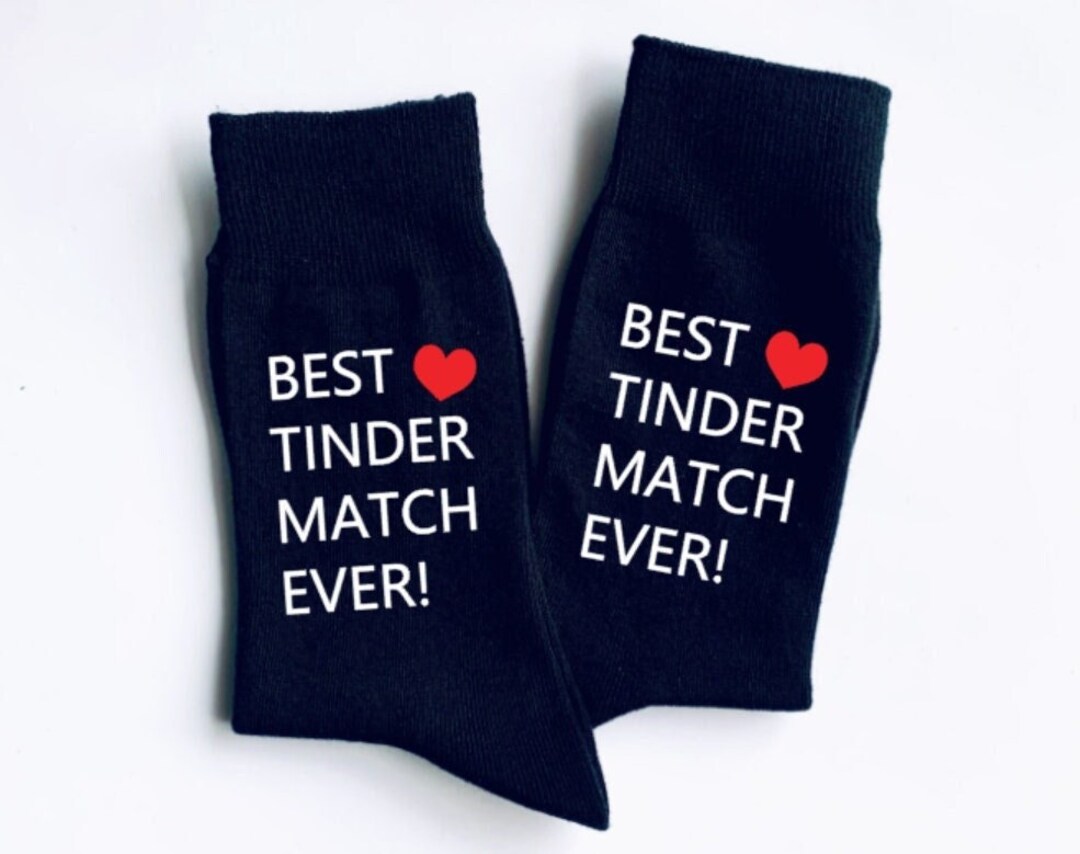 Best Tinder Match Ever, Tinder Socks, Valentines Day, Novelty Socks ...