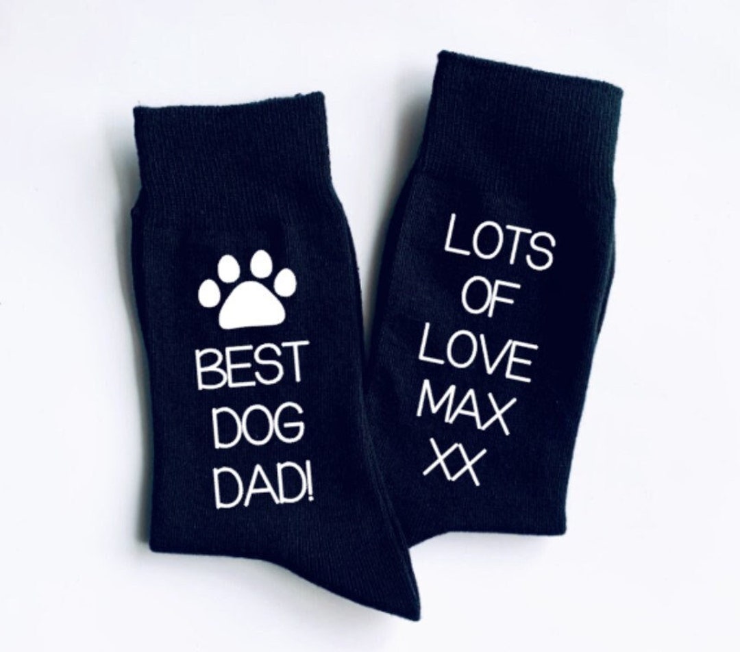 Best Dog Dad Socks, Personalised Dog Fathers Day Gift, Gift for Dad ...