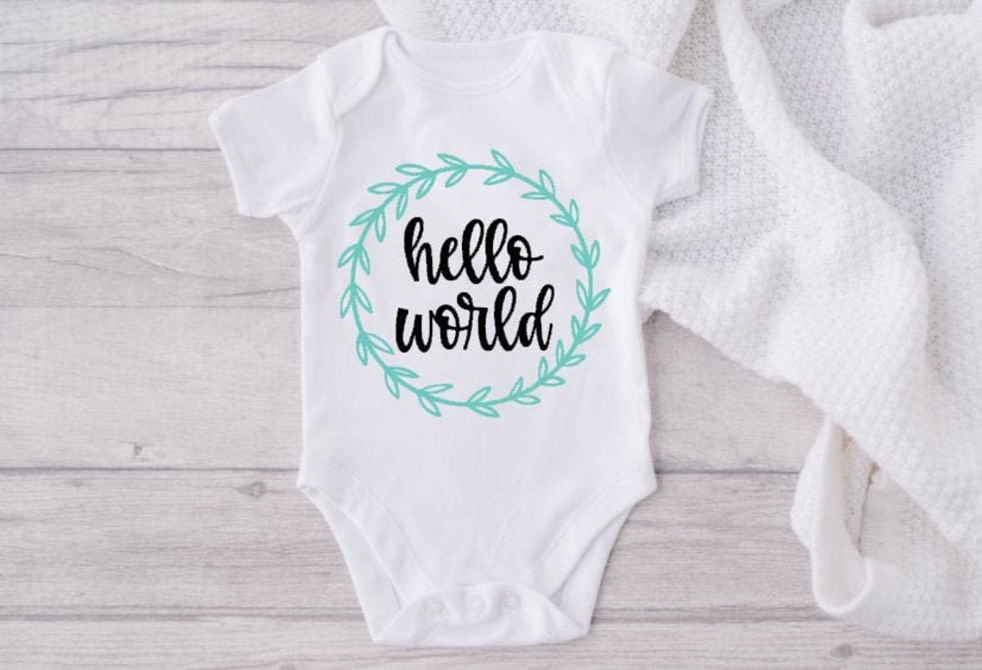 Hello World Baby Vest, Bodysuit, New Baby Gift, Baby Shower Gift ...