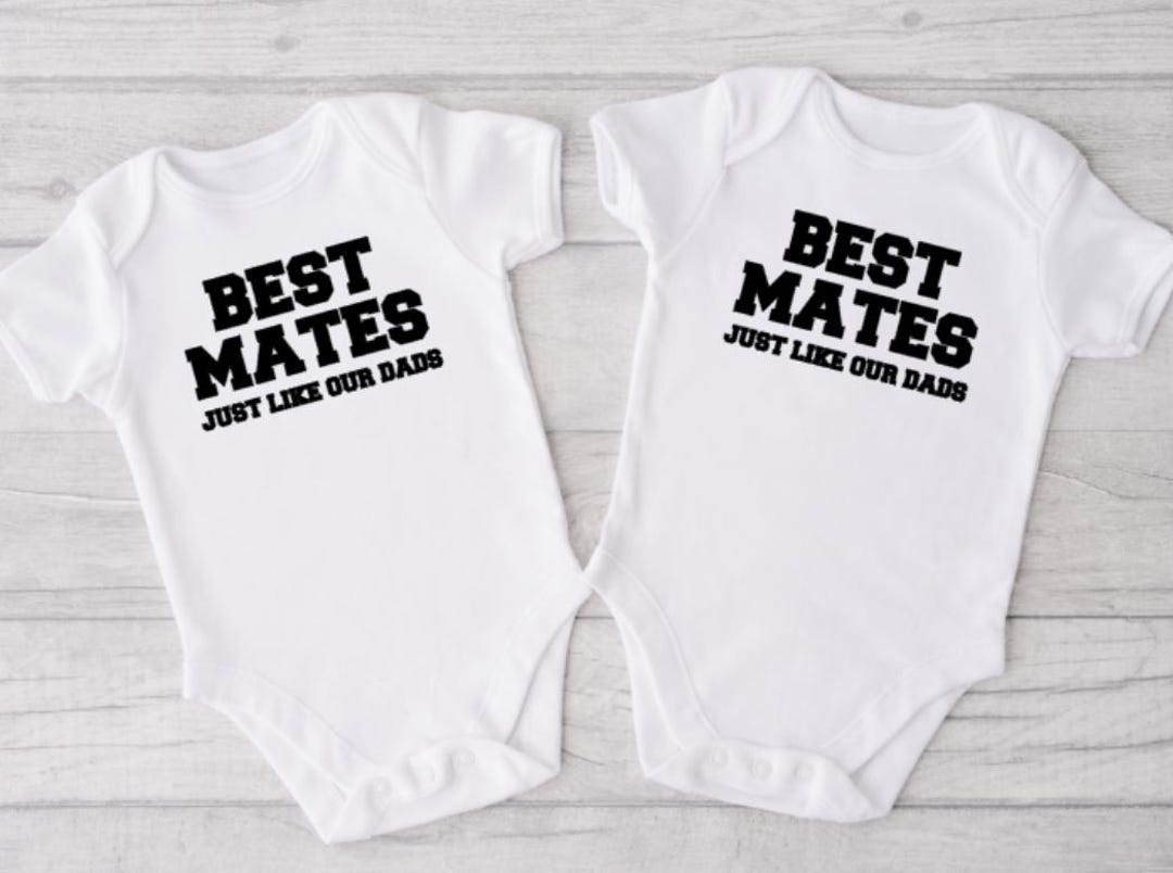 Twin Baby Gift, "mates" Vest Set, Matching Cotton Outfits - Etsy