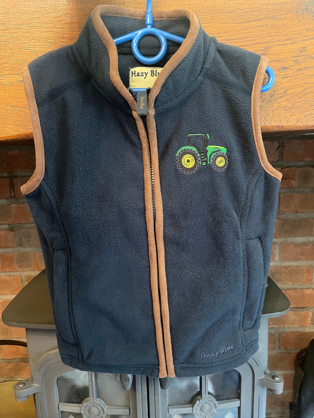 Childrens Fleece Gilet With Green Tractor Design - Etsy