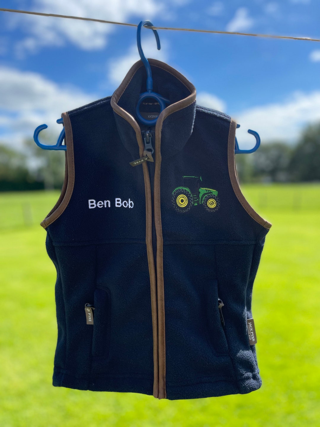 Personalised Children’s Fleece Gilet With Tractor Design - Etsy UK