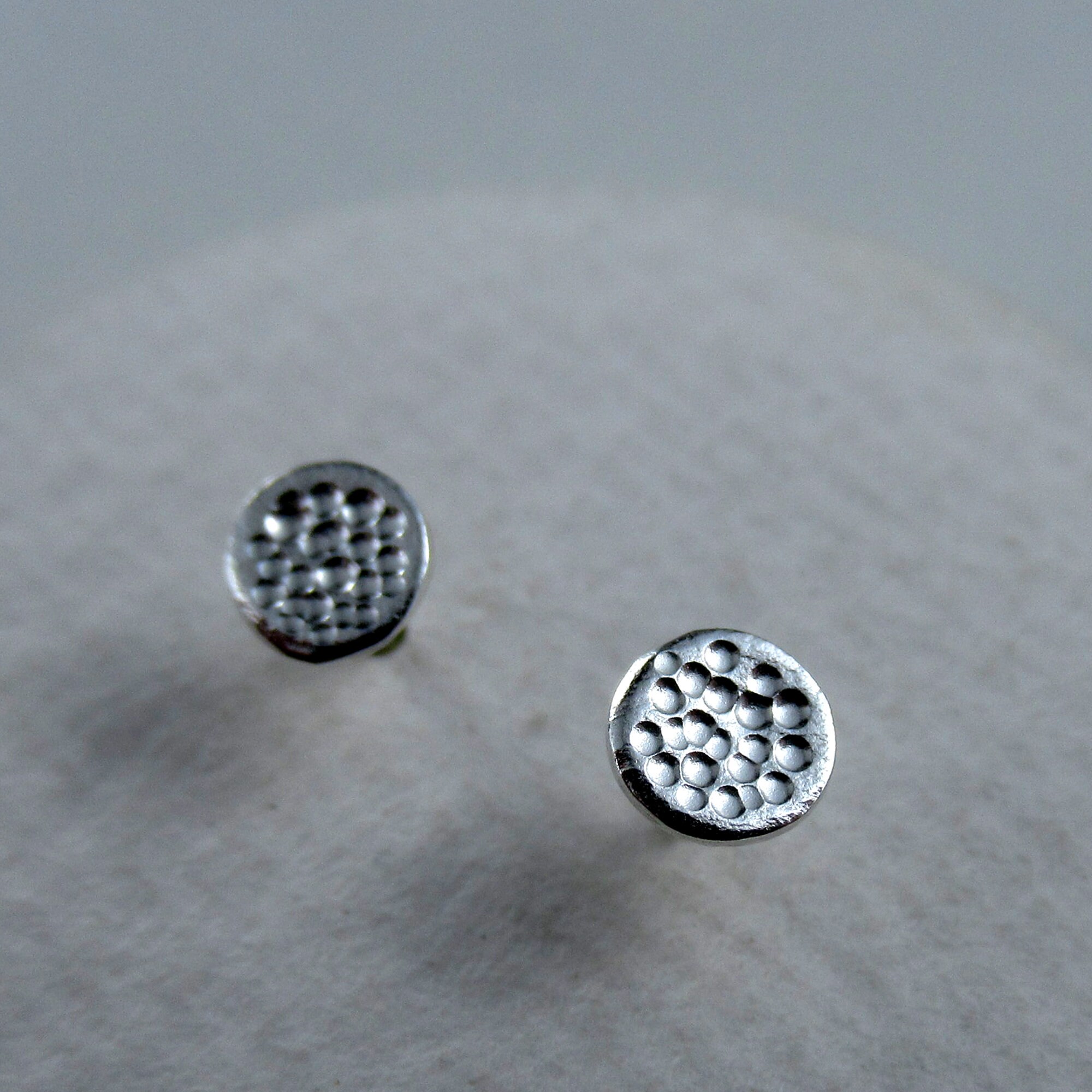 Tiny Silver Studs With Hammered Texture Handmade Designer - Etsy UK