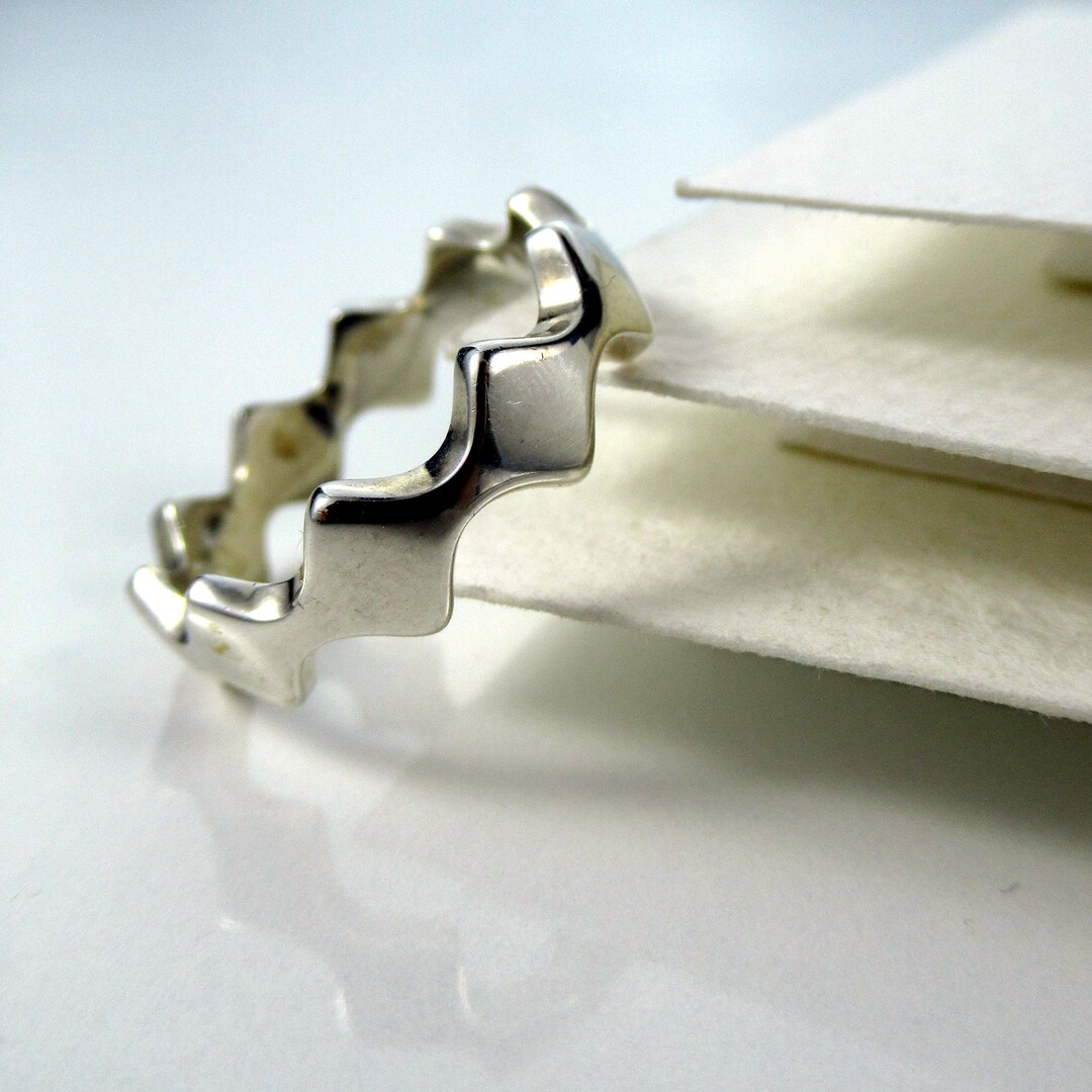 Solid Silver Layering Band Ring, Handmade Polished Stacking Sterling ...