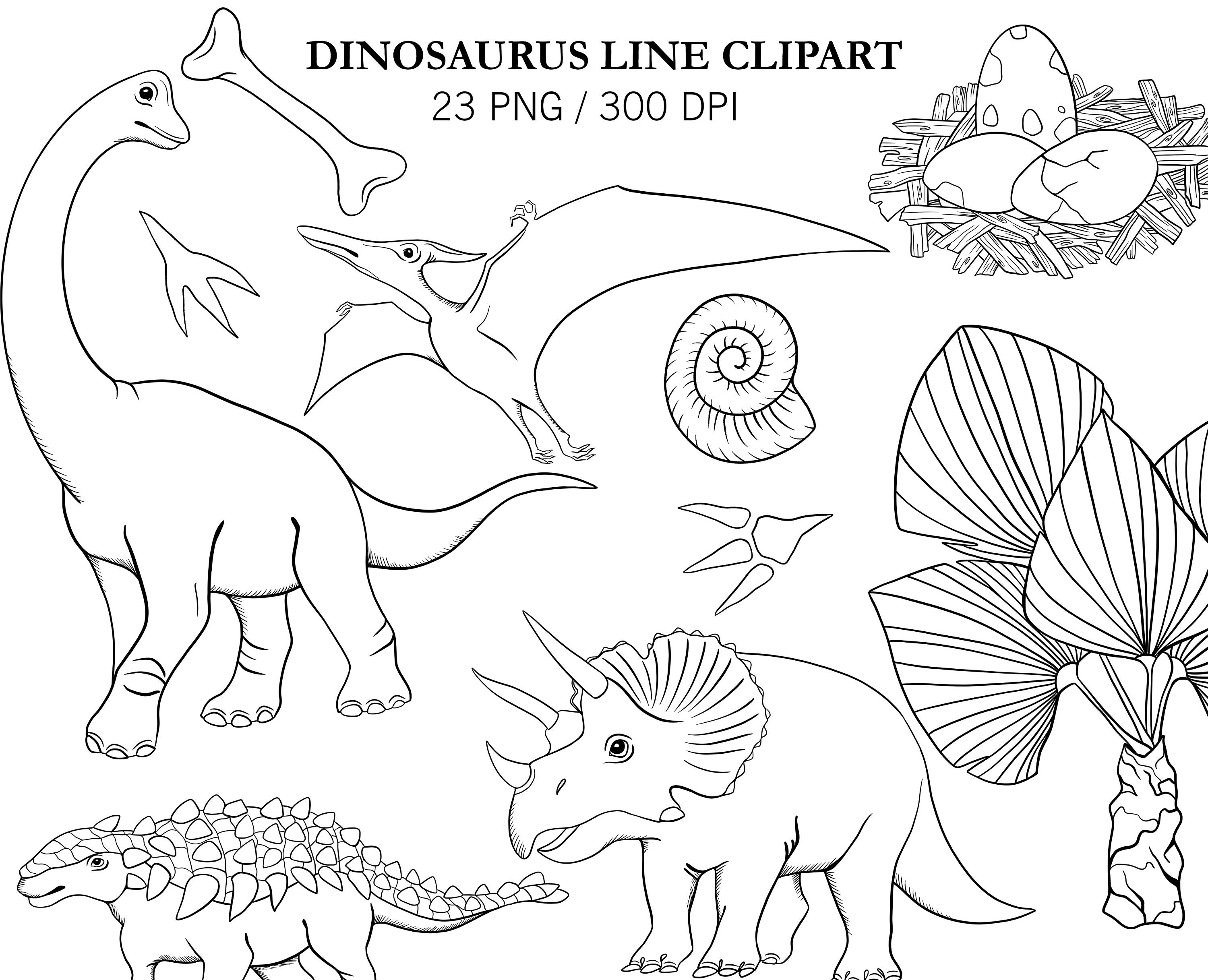 Dinosaur Clip Art Black And White