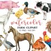 Watercolor Farm Animals Clipart Animal Clipart Nursery - Etsy