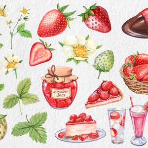 Watercolor Hand Painted Strawberry Clipart, Strawberry PNG, Summer ...