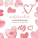 Watercolor Valentines Day Clipart, Love PNG, Valentine PNG, Heart ...