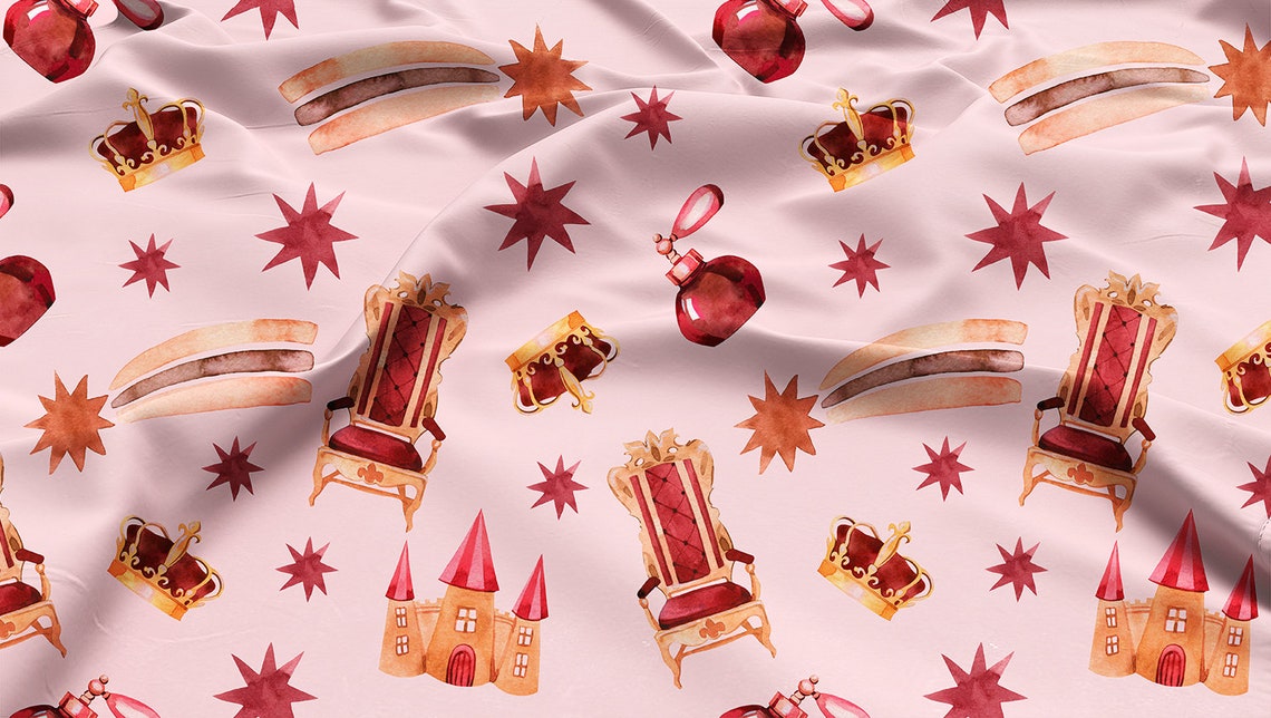 Watercolor Princess Seamless Pattern Princess Digital Paper | Etsy