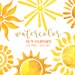 Watercolor Sun Clipart, Digital Sun Clip Art, Hand Painted Yellow and ...
