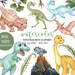 Watercolor Dinosaur Fossils Clipart, Dinosaur Clipart Dinosaur Skeleton ...