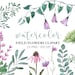 Watercolor Wildflowers Clipart, Greenery Clipart, Floral Clipart, PNG ...