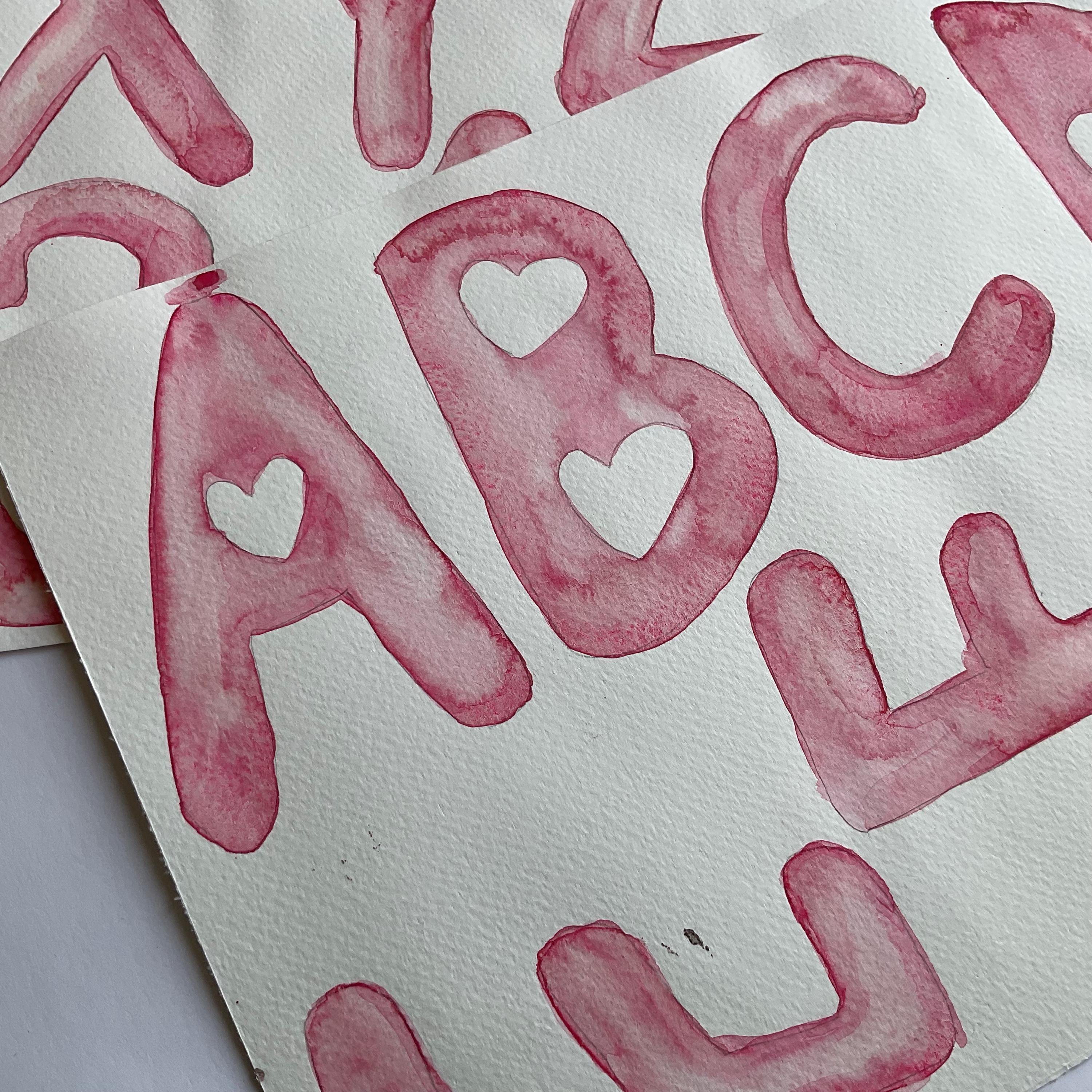 Watercolor Pink Alphabet Clipart, Alphabet PNG, Pink Watercolor ...